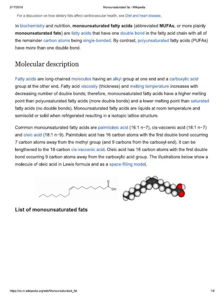 Monounsaturated Fat Pdf