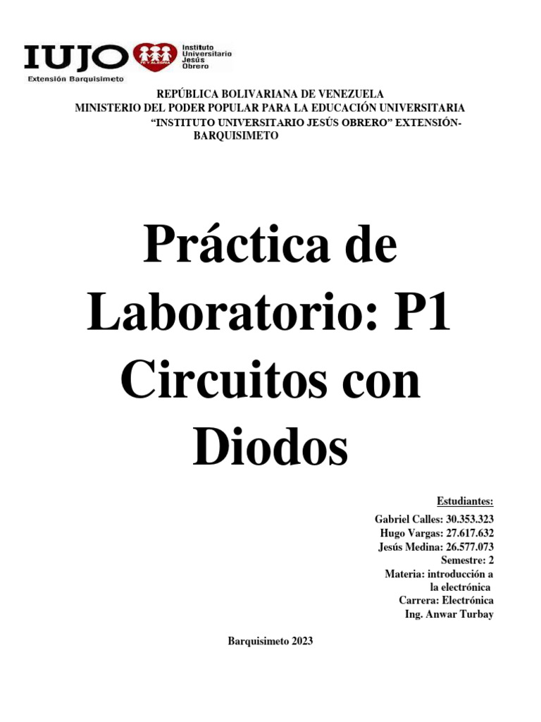 Practica de Diodos-1 | PDF | Diodo | voltaje