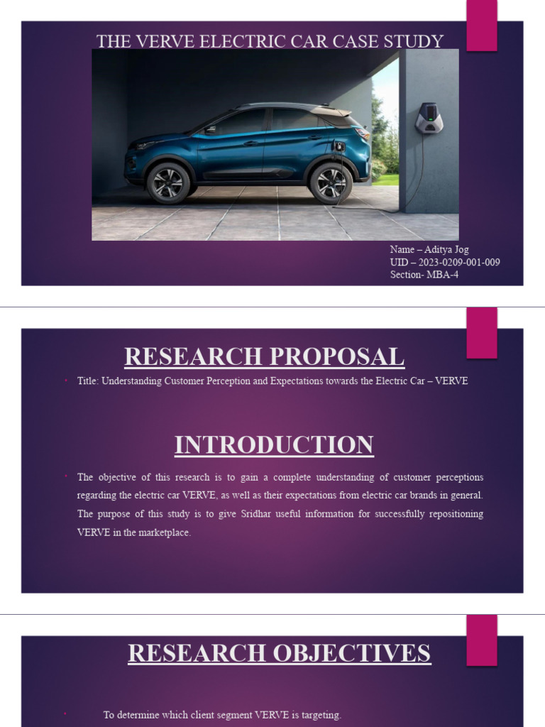Aditya Jog VERVE Car Case Study Presentation | Download Free PDF | Survey Methodology | Level Of ...