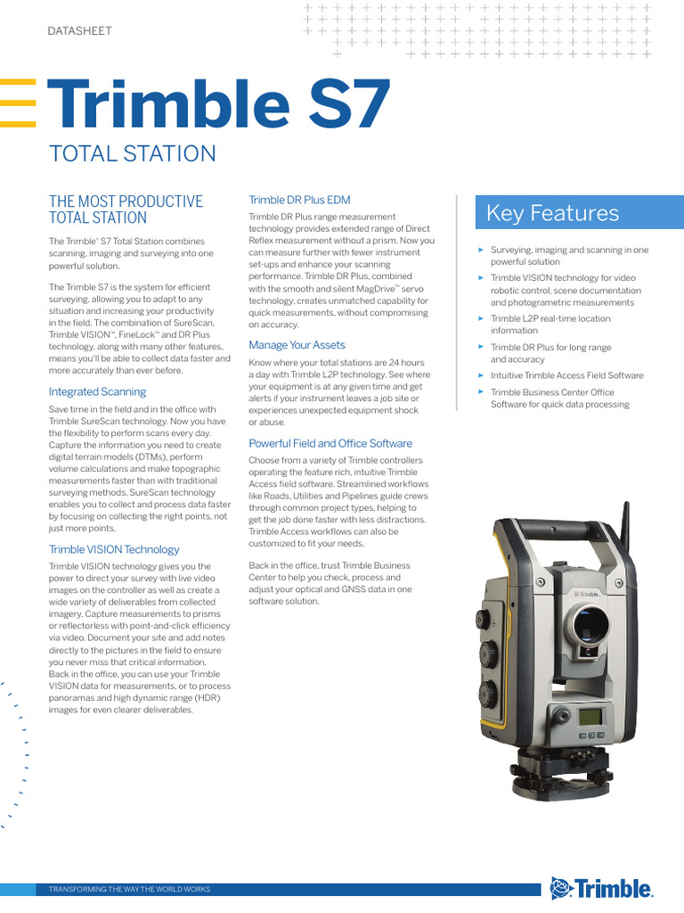 Trimble S7 - DATASHEET | PDF | Imaging | Optics
