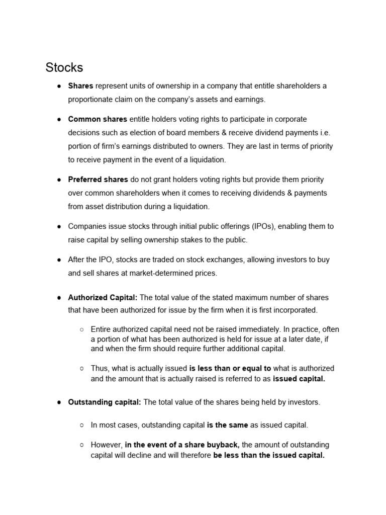 Stocks Basics, Indices & Exchanges | PDF | Finance & Money Management