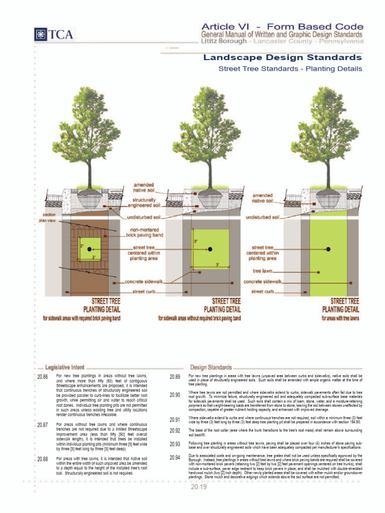 Street Tree Standards - Planting Details | PDF | Trees | Mulch