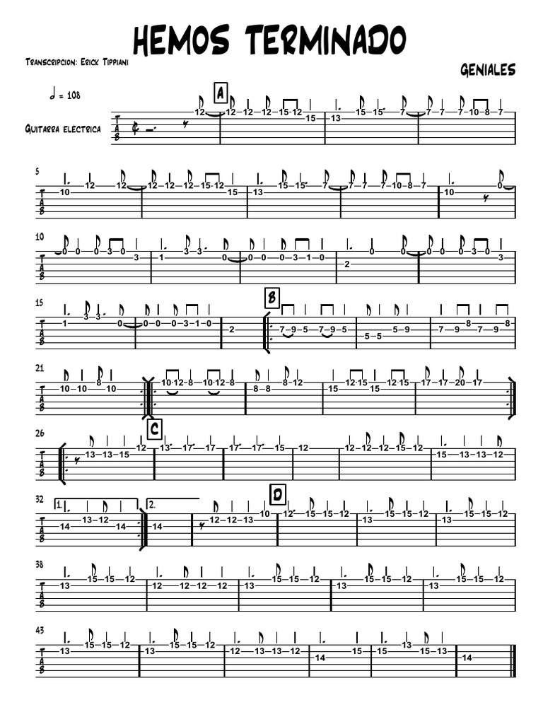 GENIALES - Hemos Terminado - Partitura Completa | PDF