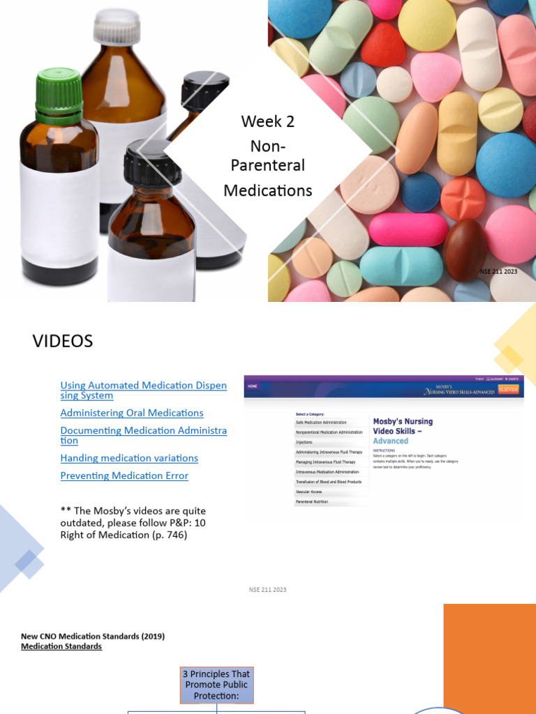 Week 2 (Revised Sept 2023) Student Non Parenteral Medication | PDF ...