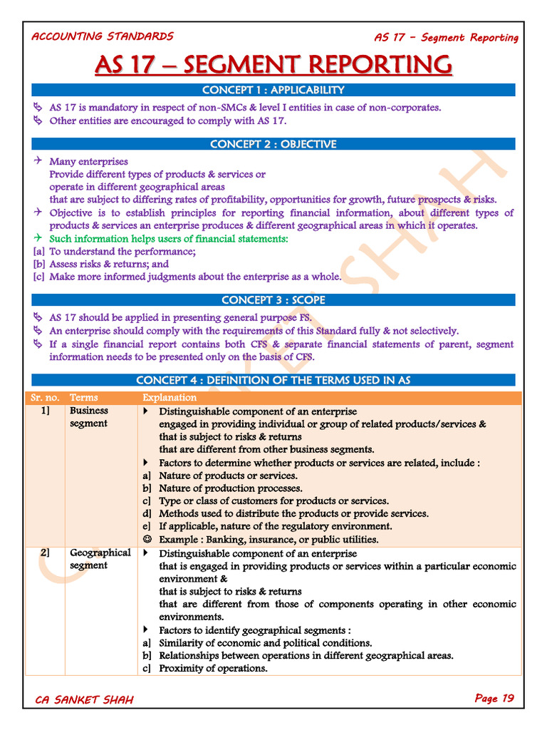 AS - 17 - Segment - Reporting - CH-4 | PDF | Expense | Depreciation