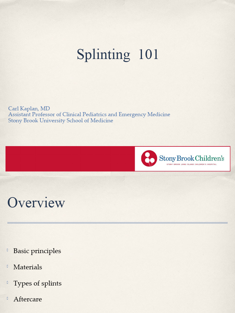 Splinting Basics | PDF