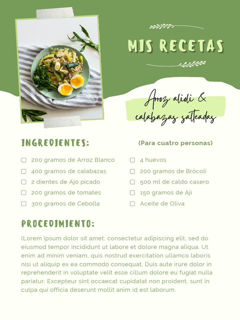 Plantilla de Recetario | PDF