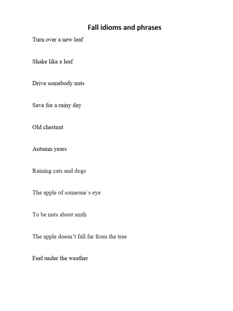 Fall Idioms | PDF