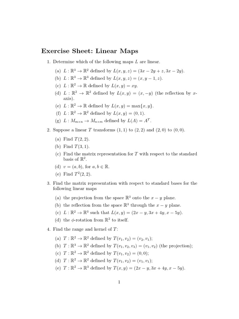 Exercise-Linear Maps | PDF