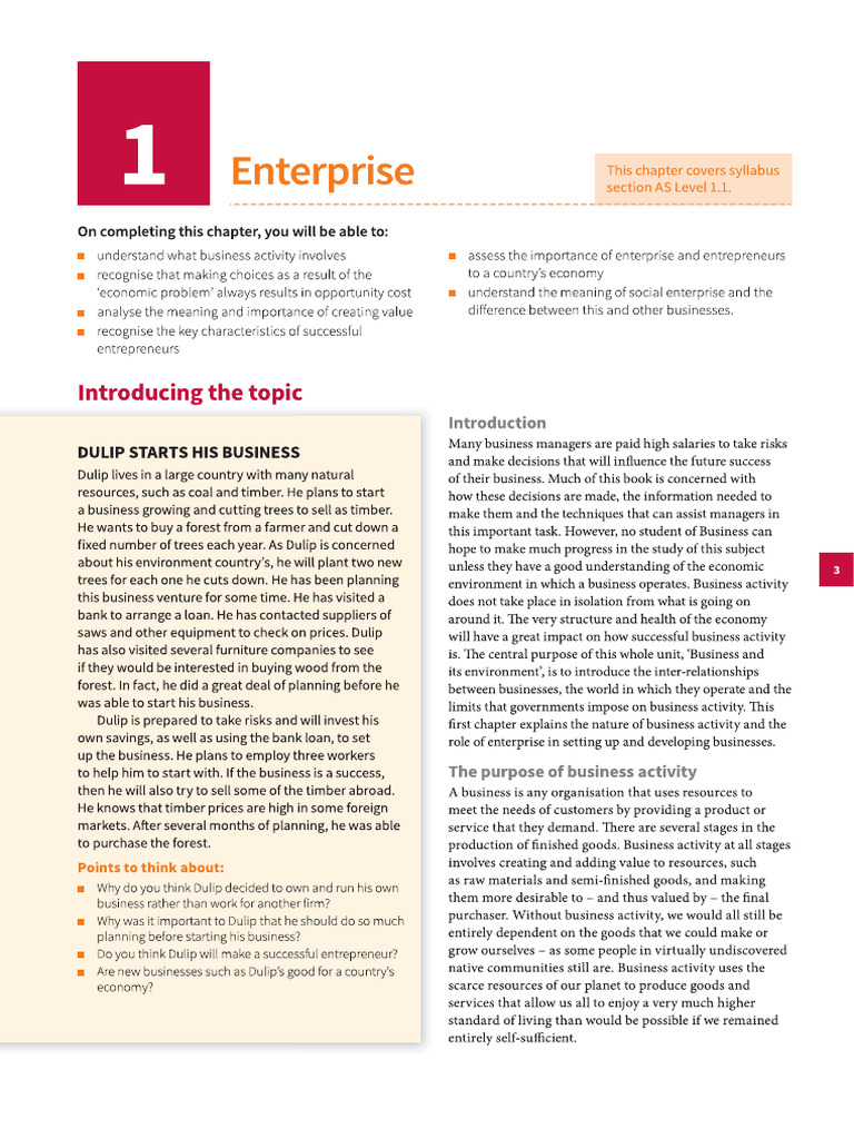 Unit 1 Chapter 1 - Enterprise | PDF