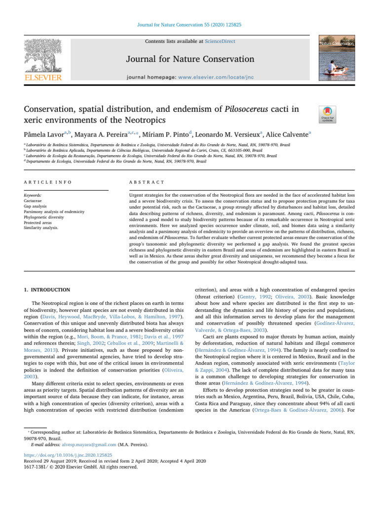 Pilosocereus Cacti in Xeric Environments of The Neotropics | PDF ...