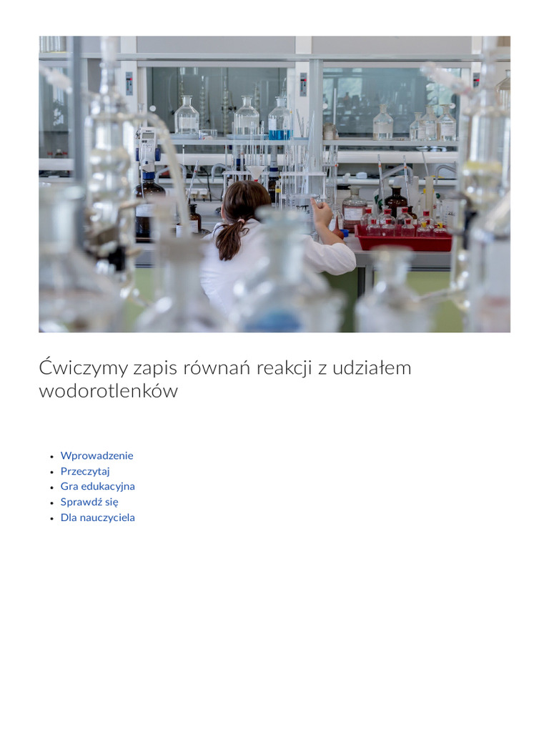 Cwiczymy Zapis Rownan Reakcji Z Udzialem Wodorotlenkow | PDF