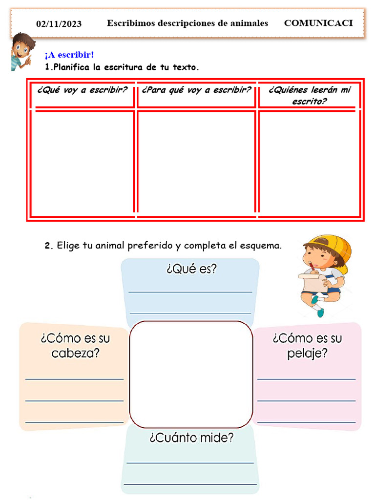 02-11ficha Escribimos Descripciones de Animales | PDF
