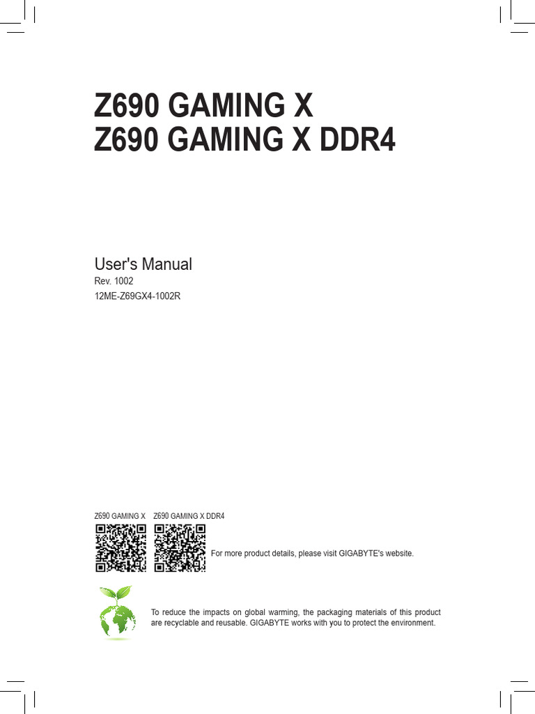 MB Manual z690 Gaming X Series e | PDF