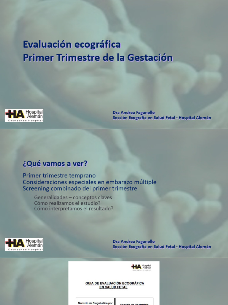Evaluación Ecográfica en 1er Trimestre 2023 | PDF | El embarazo | Obstetricia