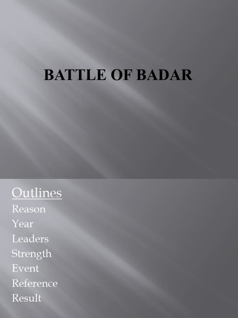 Battle of Badar | PDF | Muhammad | Life Of Muhammad