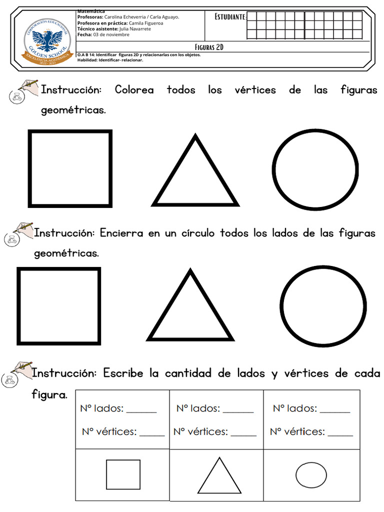 Hojas De Trabajo De Lados Y Vértices Hoja De Trabajo Ayúdenme Xfa No