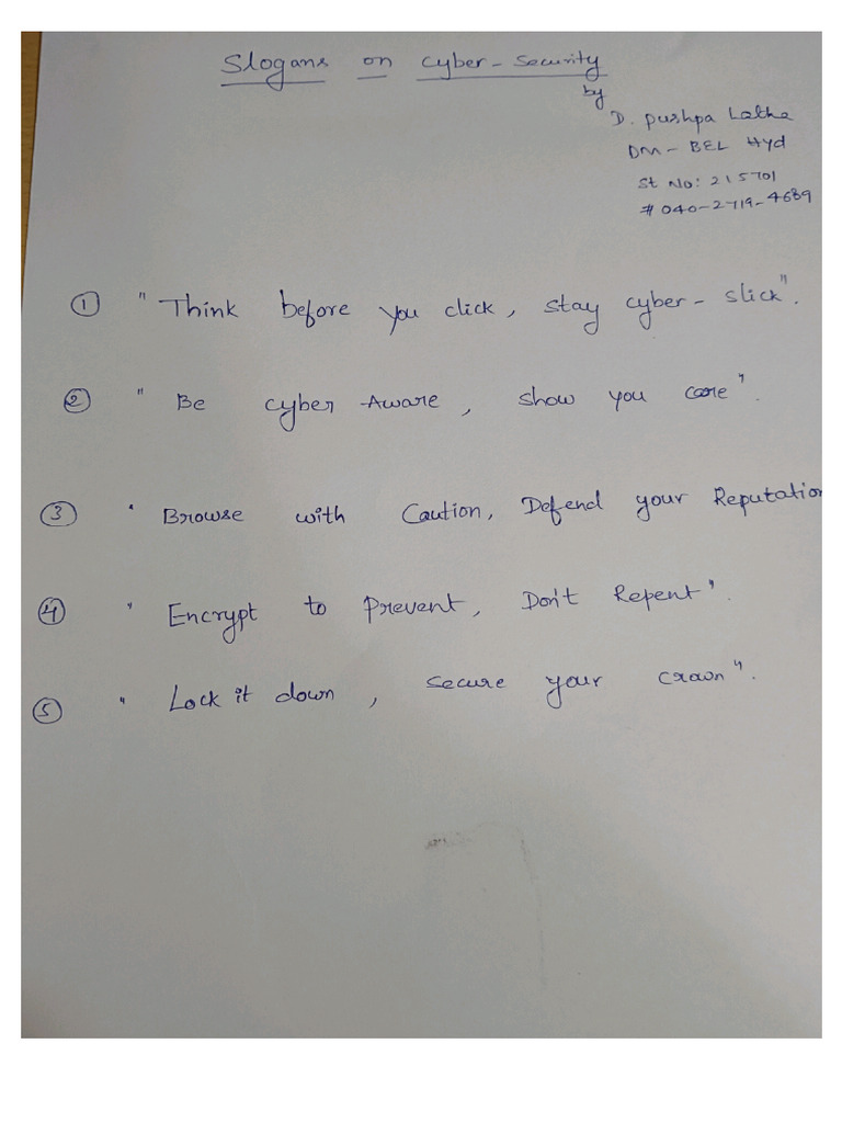 Cyber Security Slogans | PDF