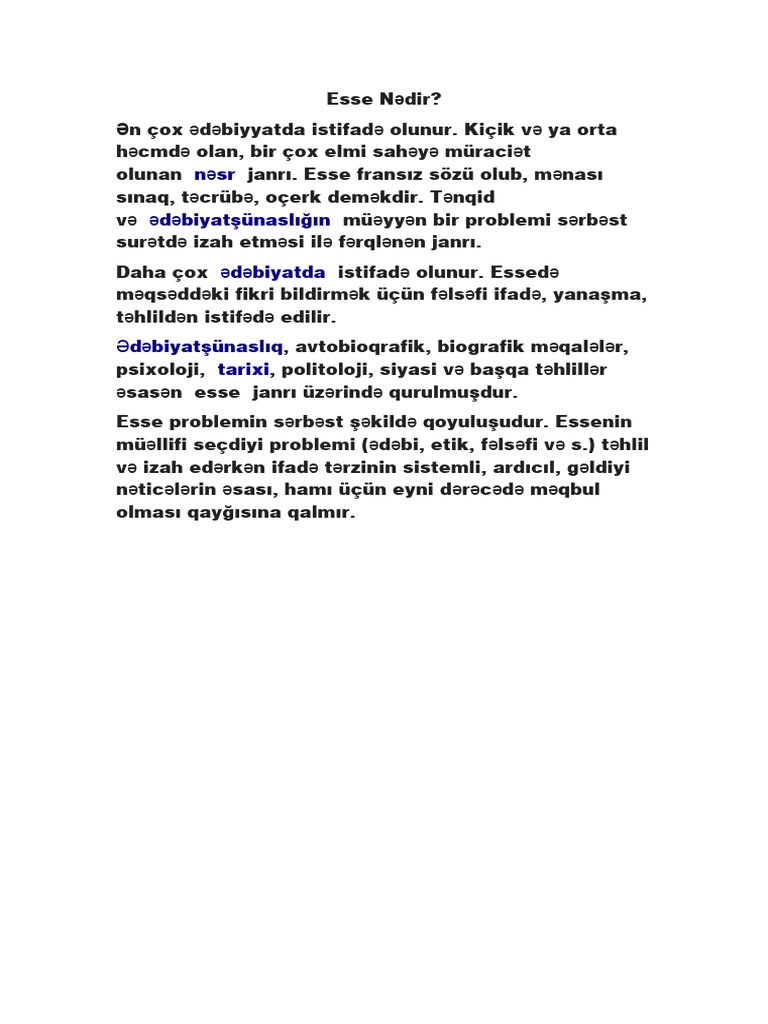 Esse Nədir | PDF