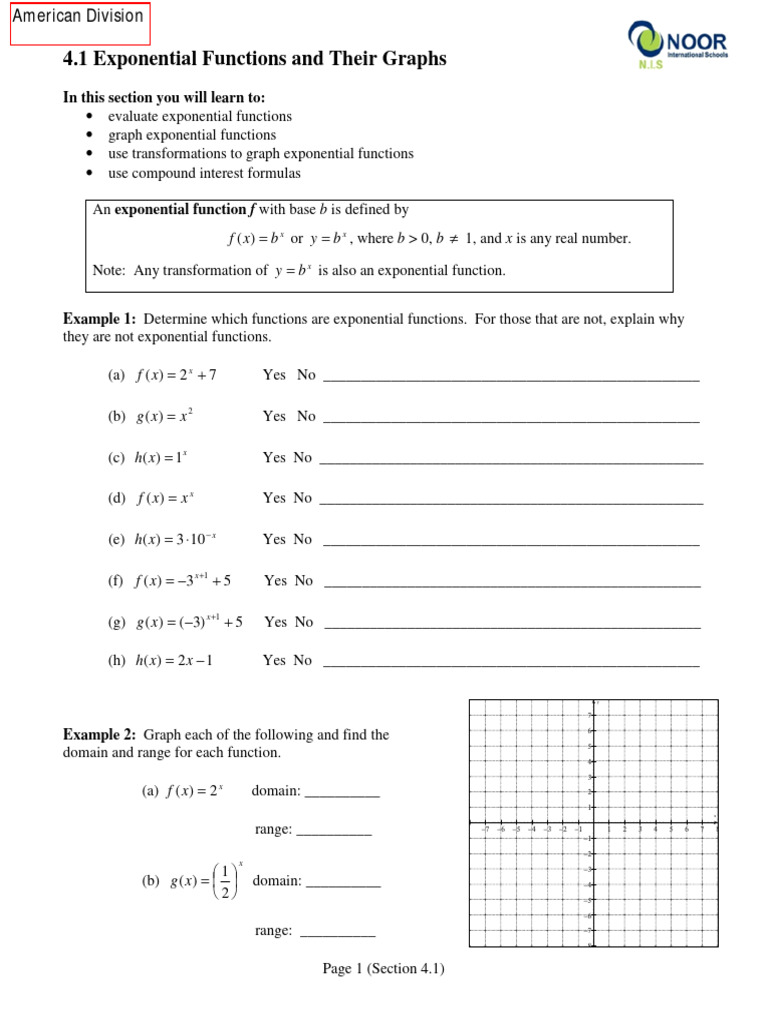 Exponential Function And Logarithms Pdf Logarithm Function Mathematics