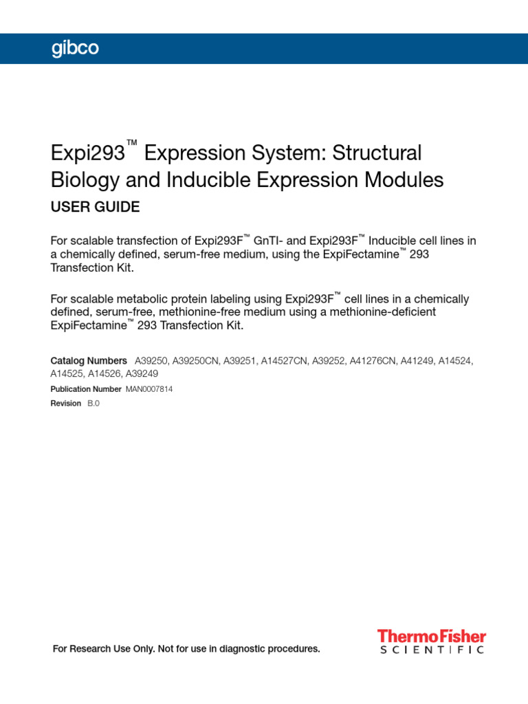 MAN0007814 Expi293 ExpressionSystem UG | PDF | Gene Expression ...