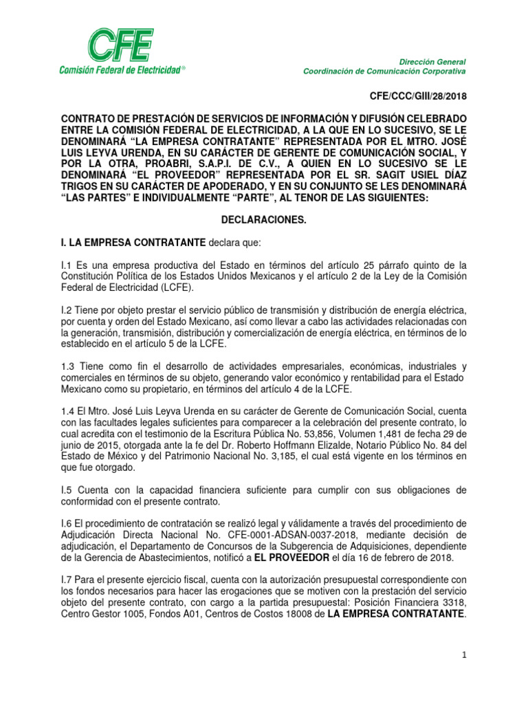 Contrato Servicios Giii 28 2018 | PDF | Pagos | Business