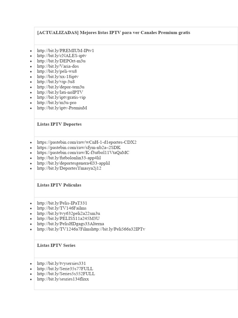 Listas IPTV M3u Gratis y Actualizadas Ecuador | PDF | Computers | Technology & Engineering