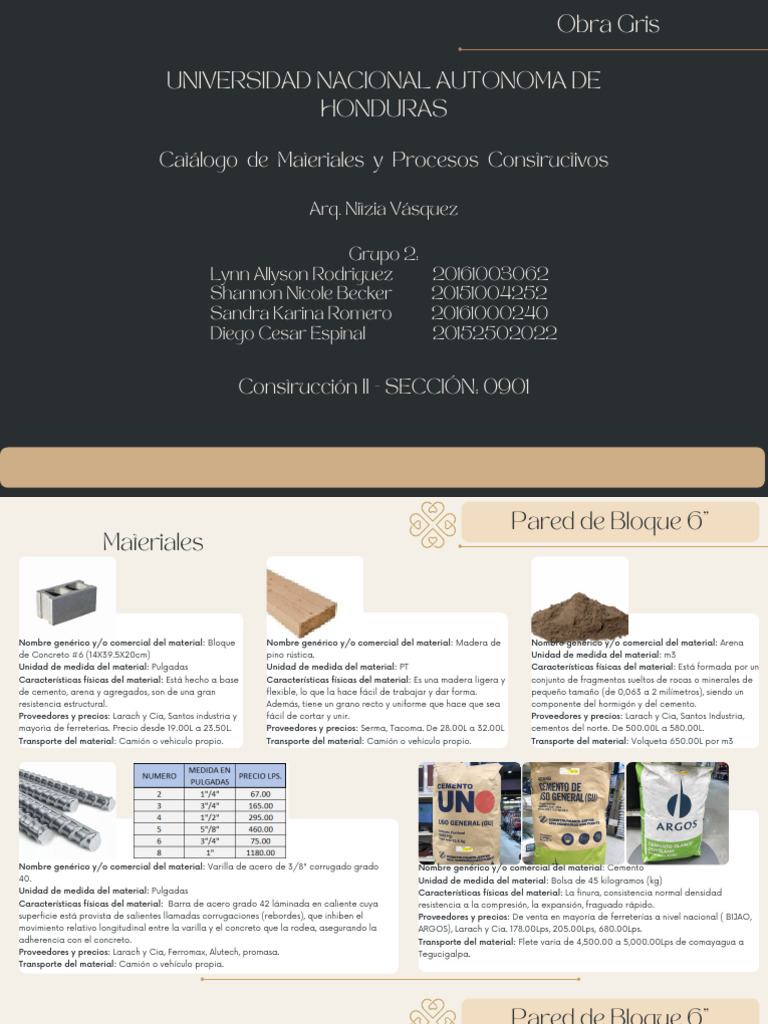 Catálogo de Materiales de Construcción | PDF