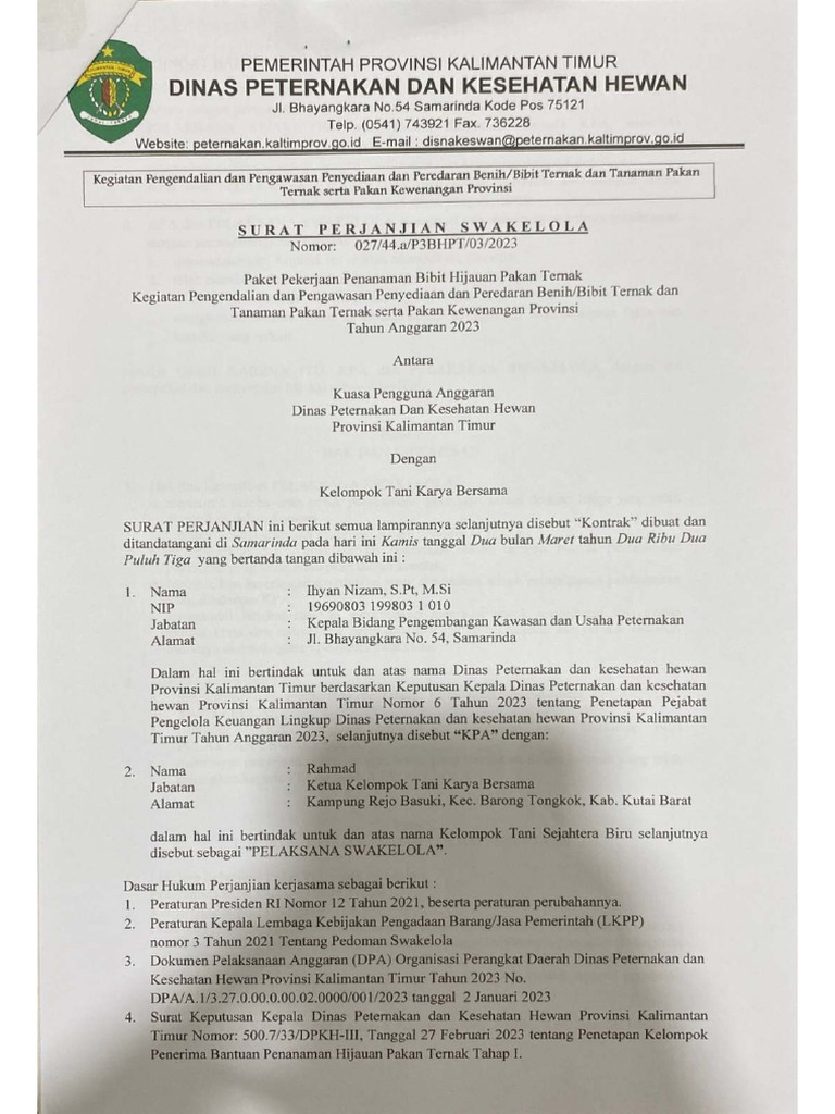 SPK Swakelola TA. 2023 | PDF