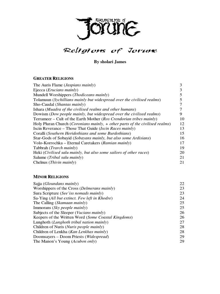 Background - 09 Religions - of - Jorune | PDF | Astrology | Reincarnation