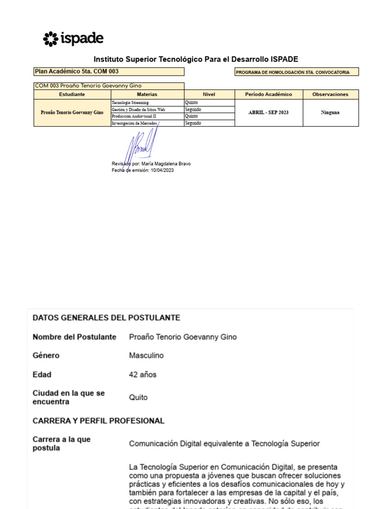 5ta 2023 - Plan Académico COM 003 PROAÑO GEOVANNY | PDF | Marketing