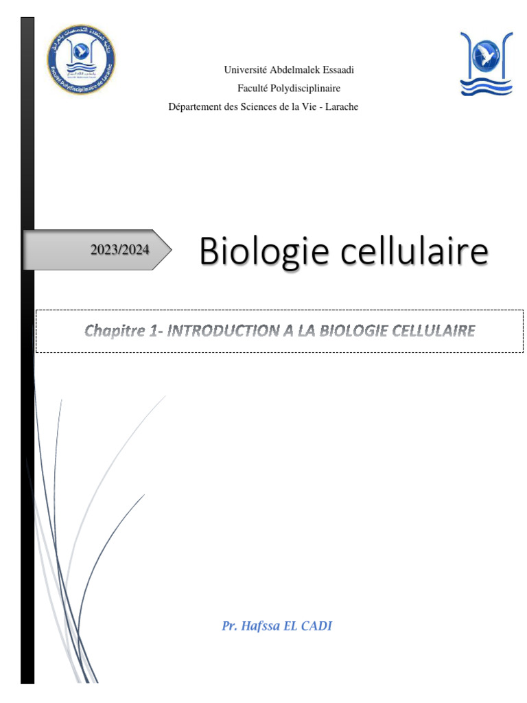 Biologie Cellulaire CHAP 1 | PDF