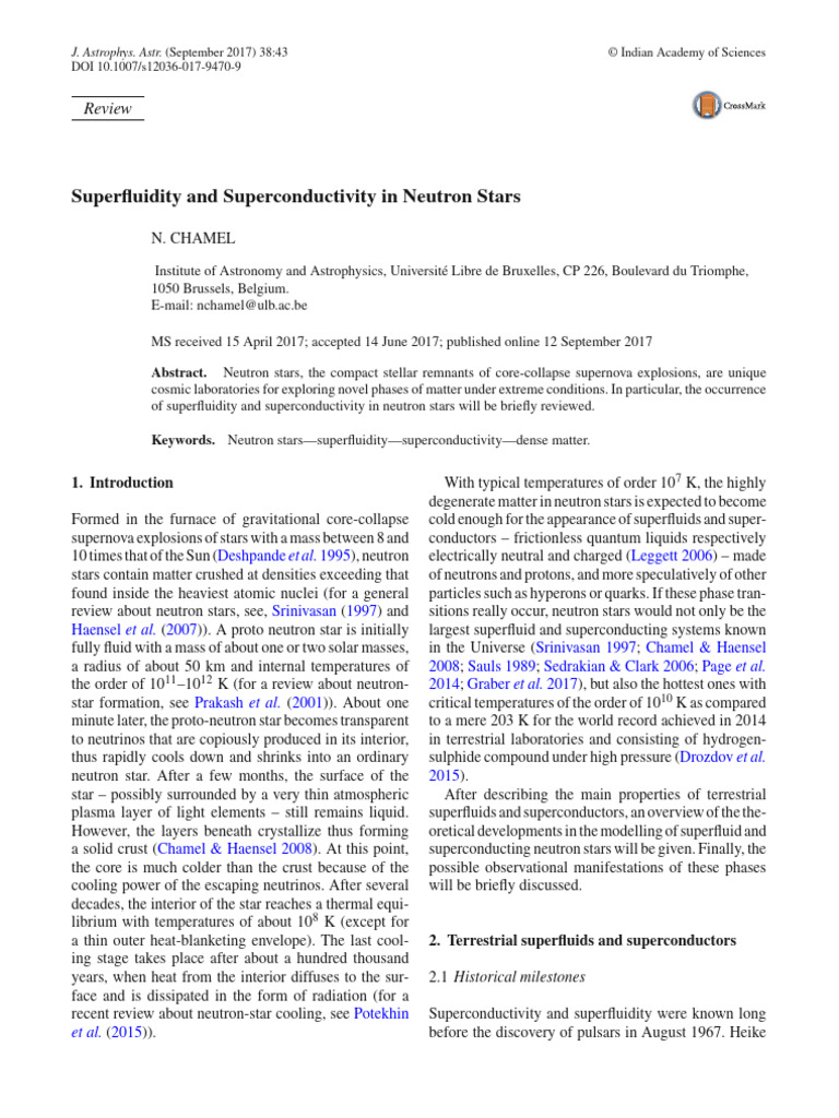 Superfluidity and Superconductivity in Neutron Stars | PDF