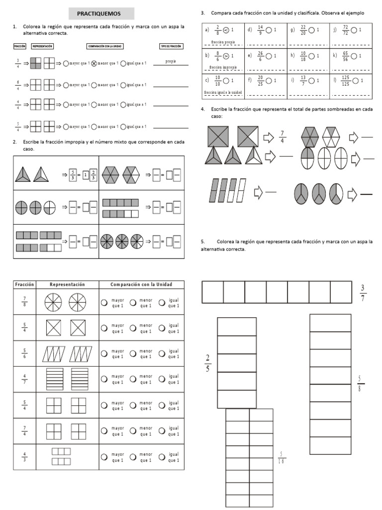 Practiquemos Fracciones | PDF