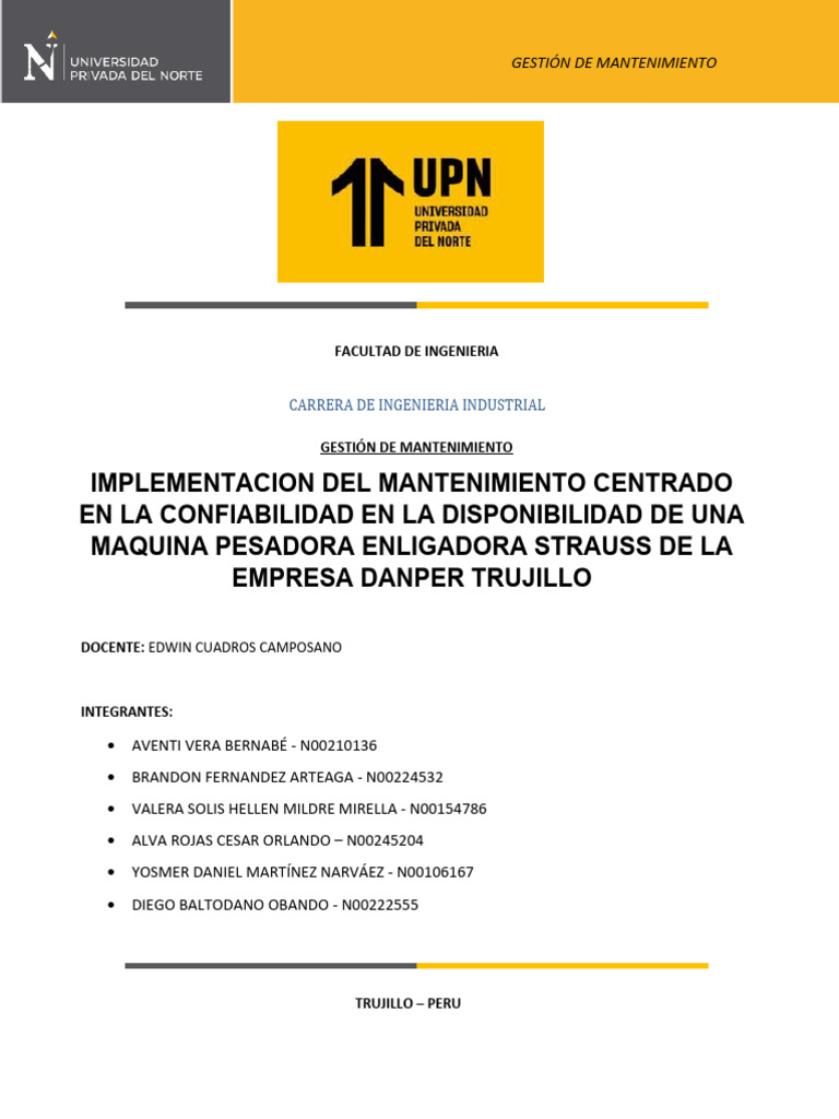 Proyecto Gestion de Mtto - Grupo 04 | PDF | Tecnología