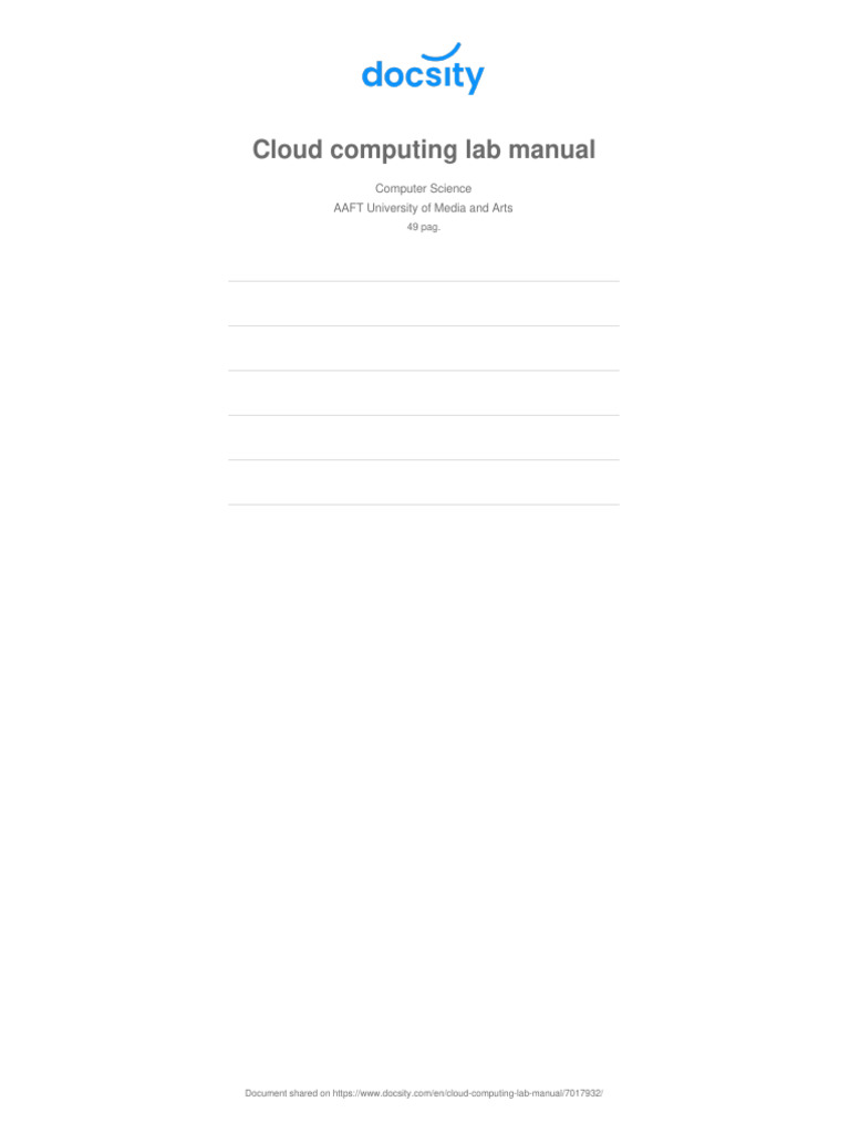 Docsity Cloud Computing Lab Manual | PDF | Software As A Service | Cloud Computing