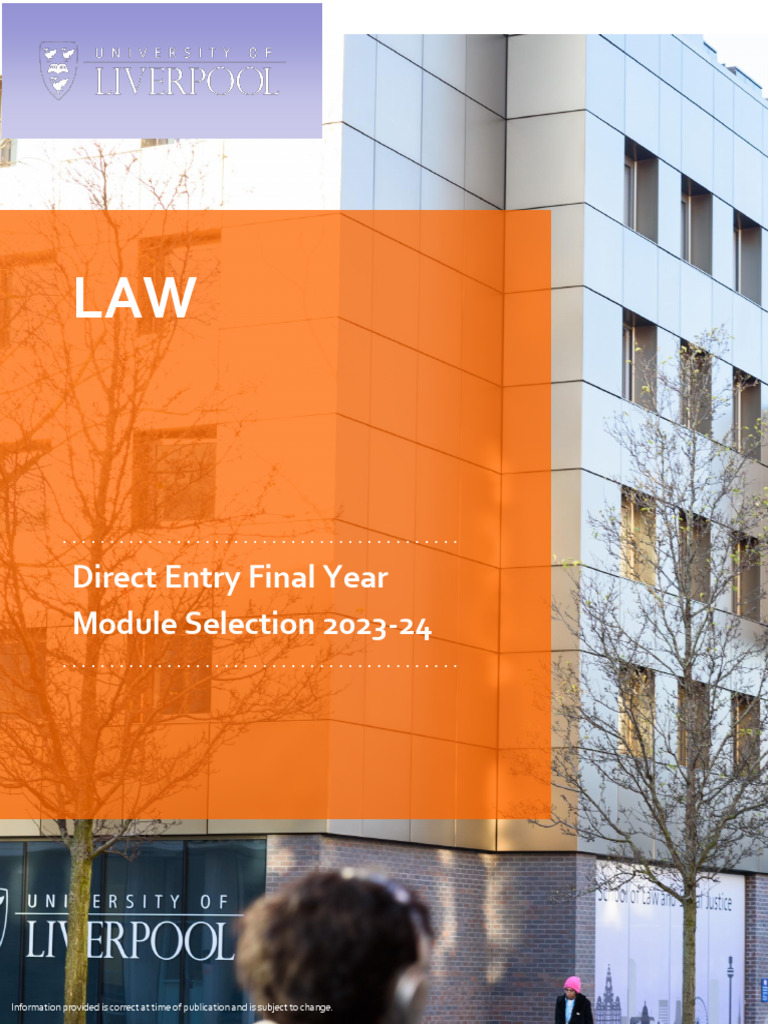 Liverpool Law School Module Guide 2023-24 | PDF | Equity (Law) | Privacy