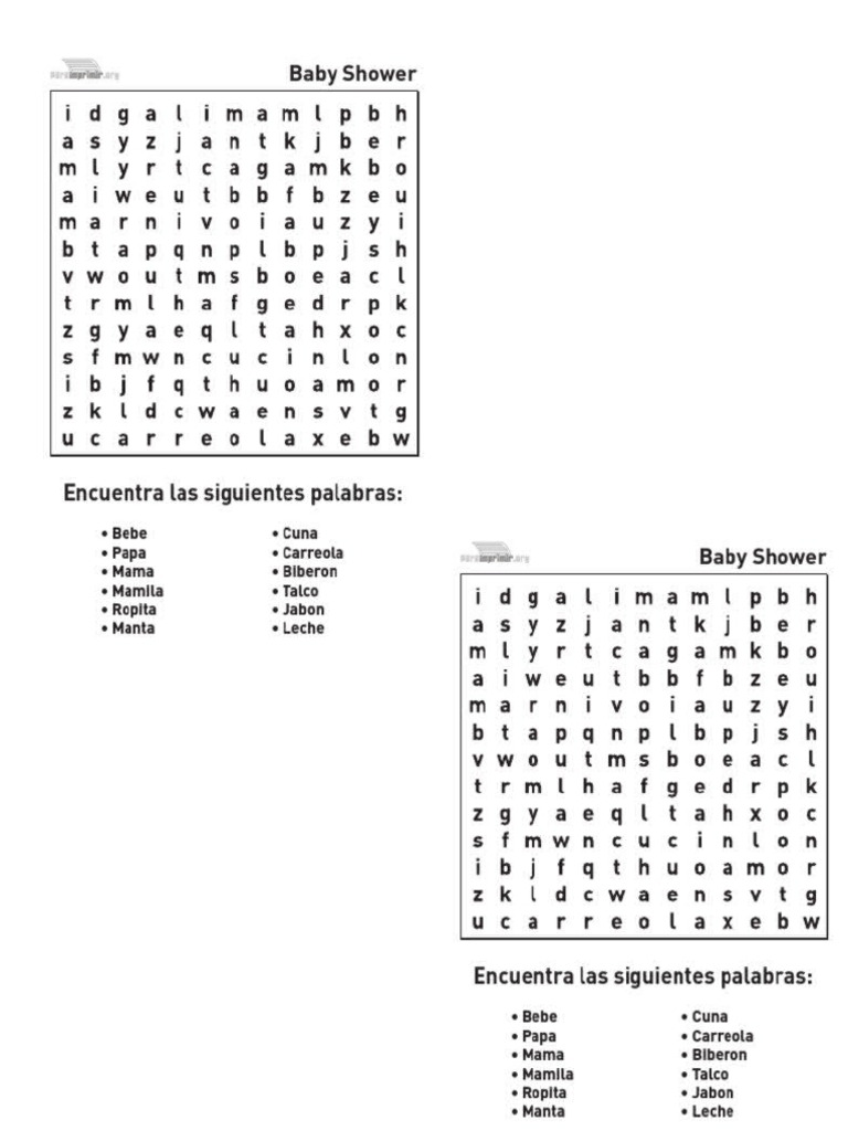 Sopa de Letras 20 Copias | PDF