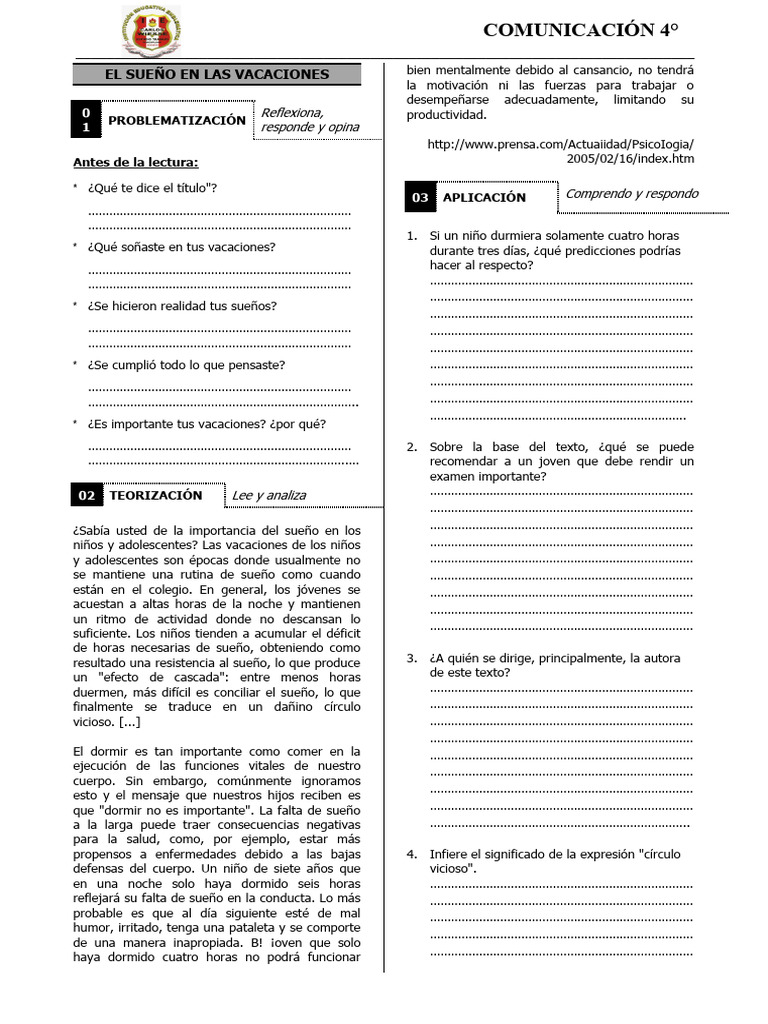 El Sueno en Las Vacaciones | PDF | Juegos y actividades