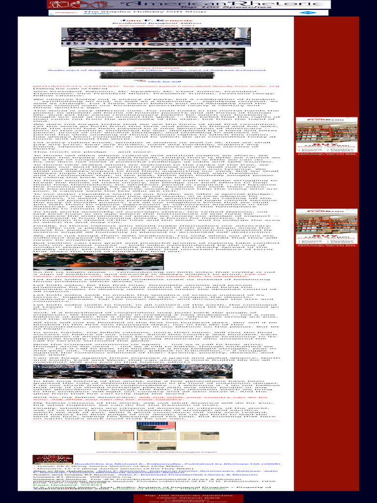 John F. Kennedy - Inaugural Address | PDF | United States Presidential ...