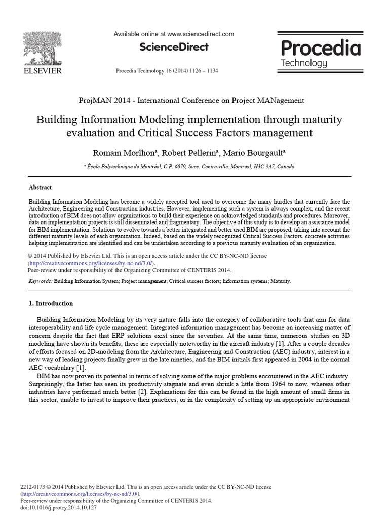 Building Information Modeling Implementation Through Maturity Evaluation And Critical Success
