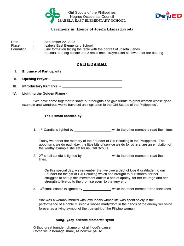 Escoda Ceremony | PDF