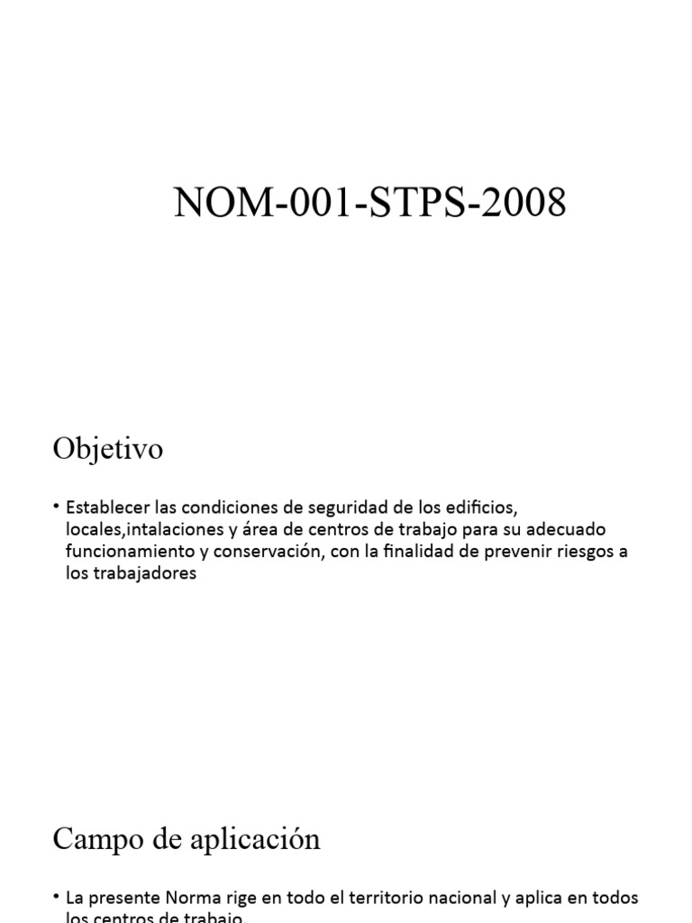Nom 001 STPS 2008 | PDF | Soldadura | Construcción