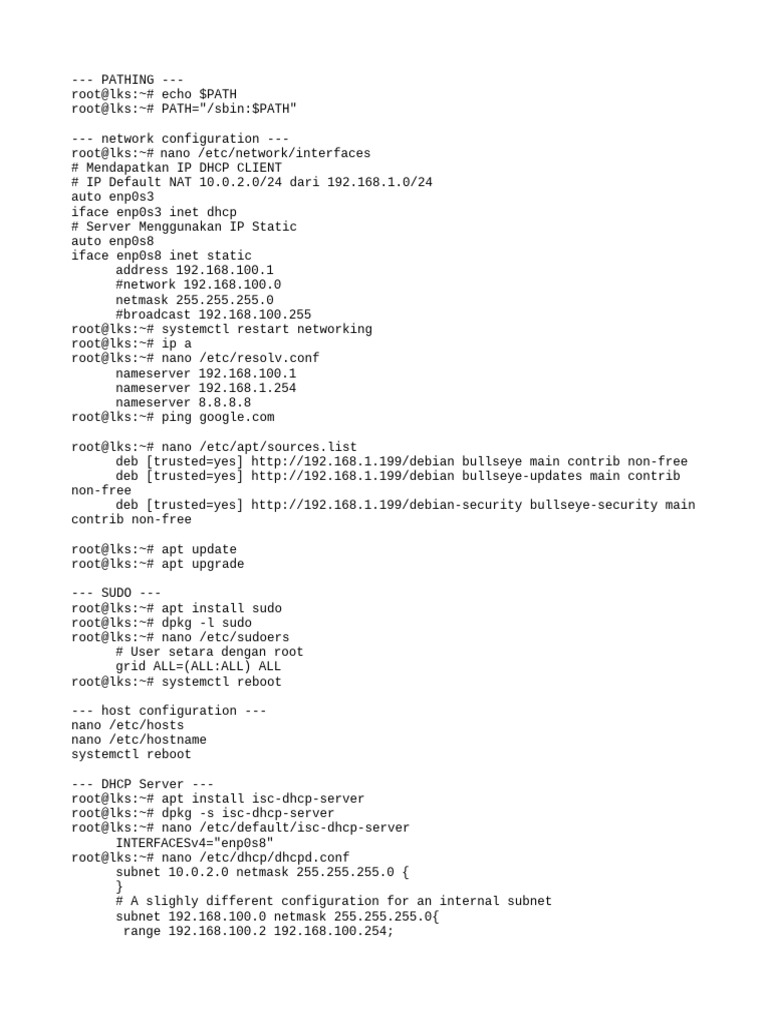 Debian Konfigurasi HH | PDF | Secure Shell | Network Architecture