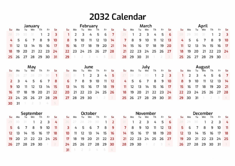 2032 Calendar | PDF