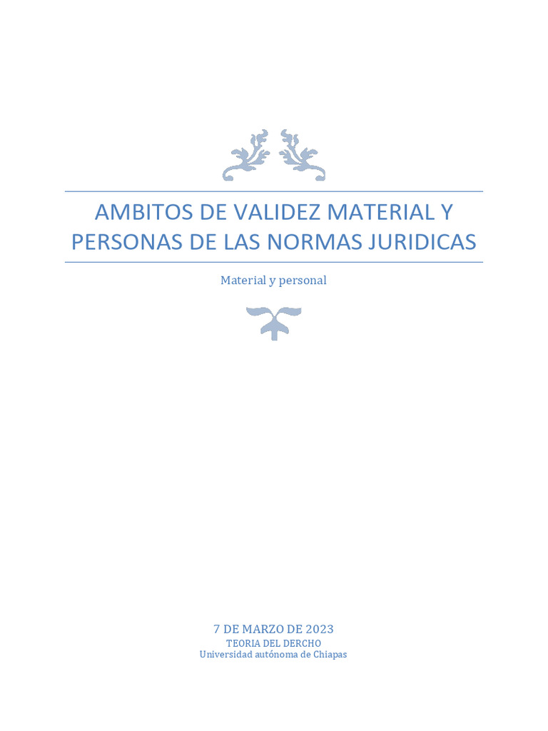 Ámbitos de Validez en Normas Jurídicas | PDF | Justicia | Crimen y ...