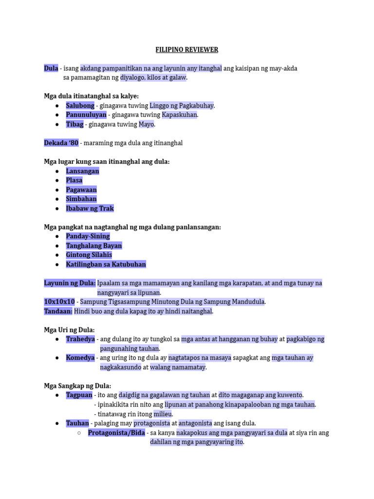 G9 Filipino-Reviewer | PDF