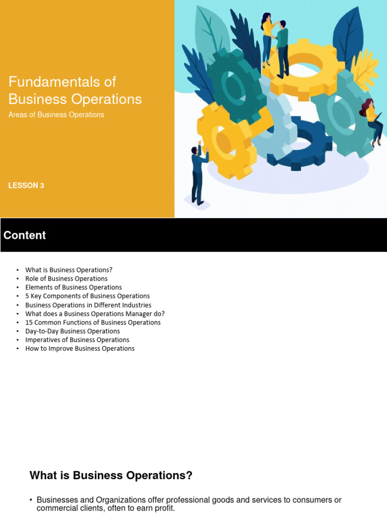Key Components of Business Operations | PDF | Business | Strategic ...