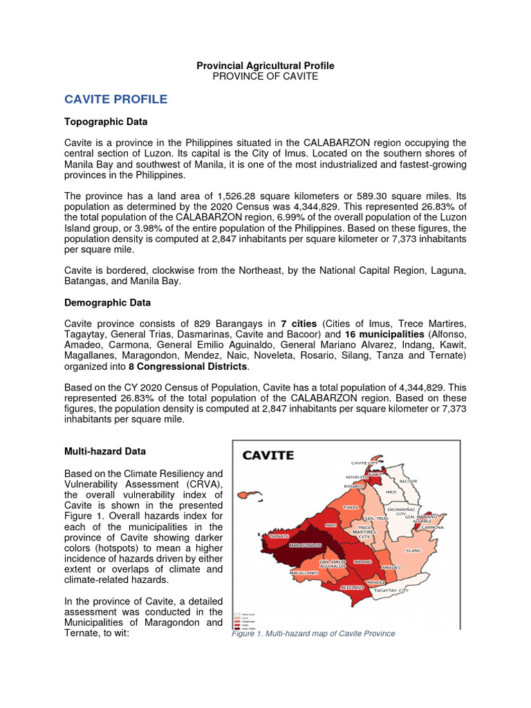 Cavite-Province - Agricultural Profile-Edited | PDF