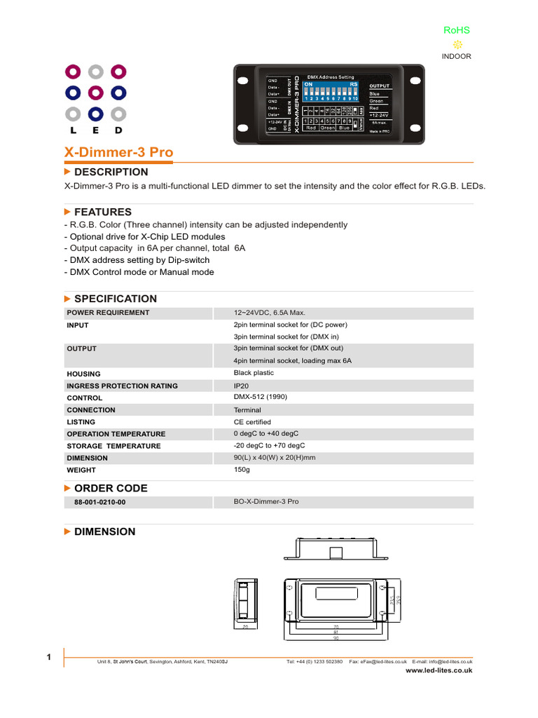 X Dimmer 3 Pro | PDF | Components | Equipment